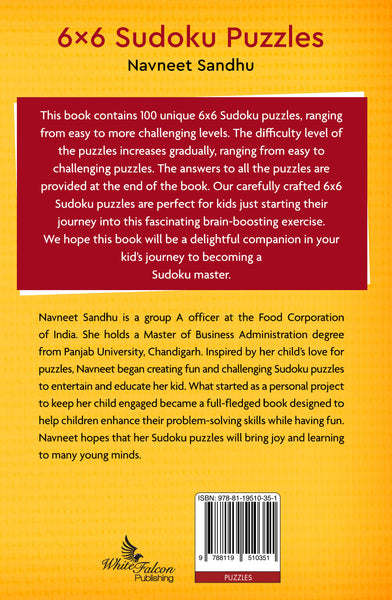 6x6 Sudoku Puzzles - 100 Puzzles for Kids with Solutions – WFP Store